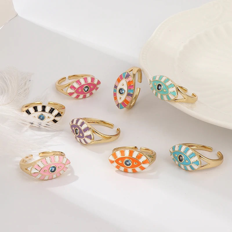 Shop Stylish Evil Eye Rings|Dramebaaz India